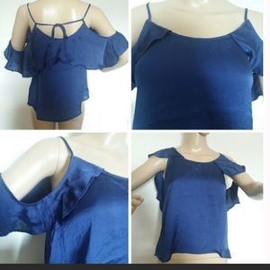 bp | Tops | Nwt Bp Blue Top With Ruffles | Poshmark